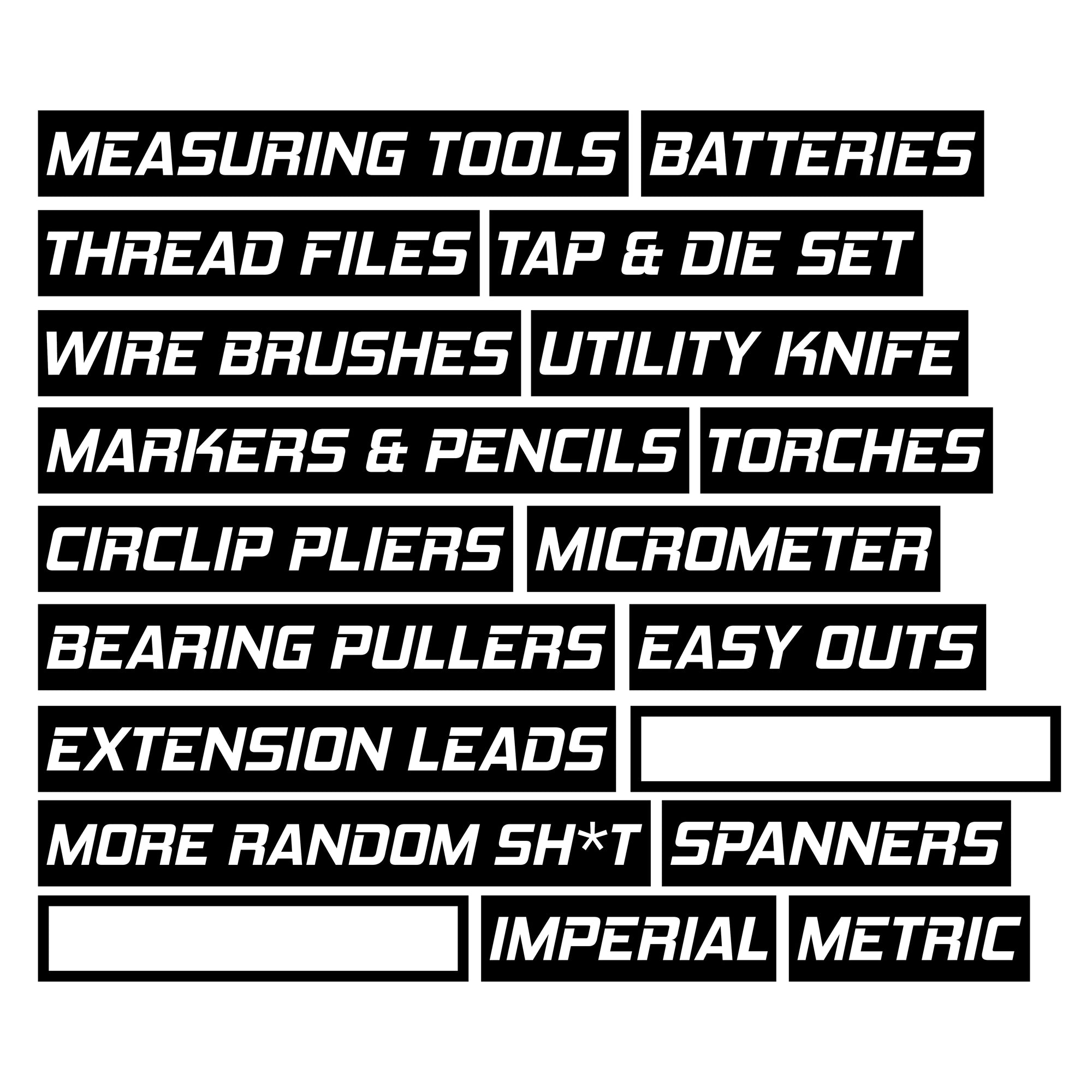 Magnetic Toolbox Labels - I Love Drift