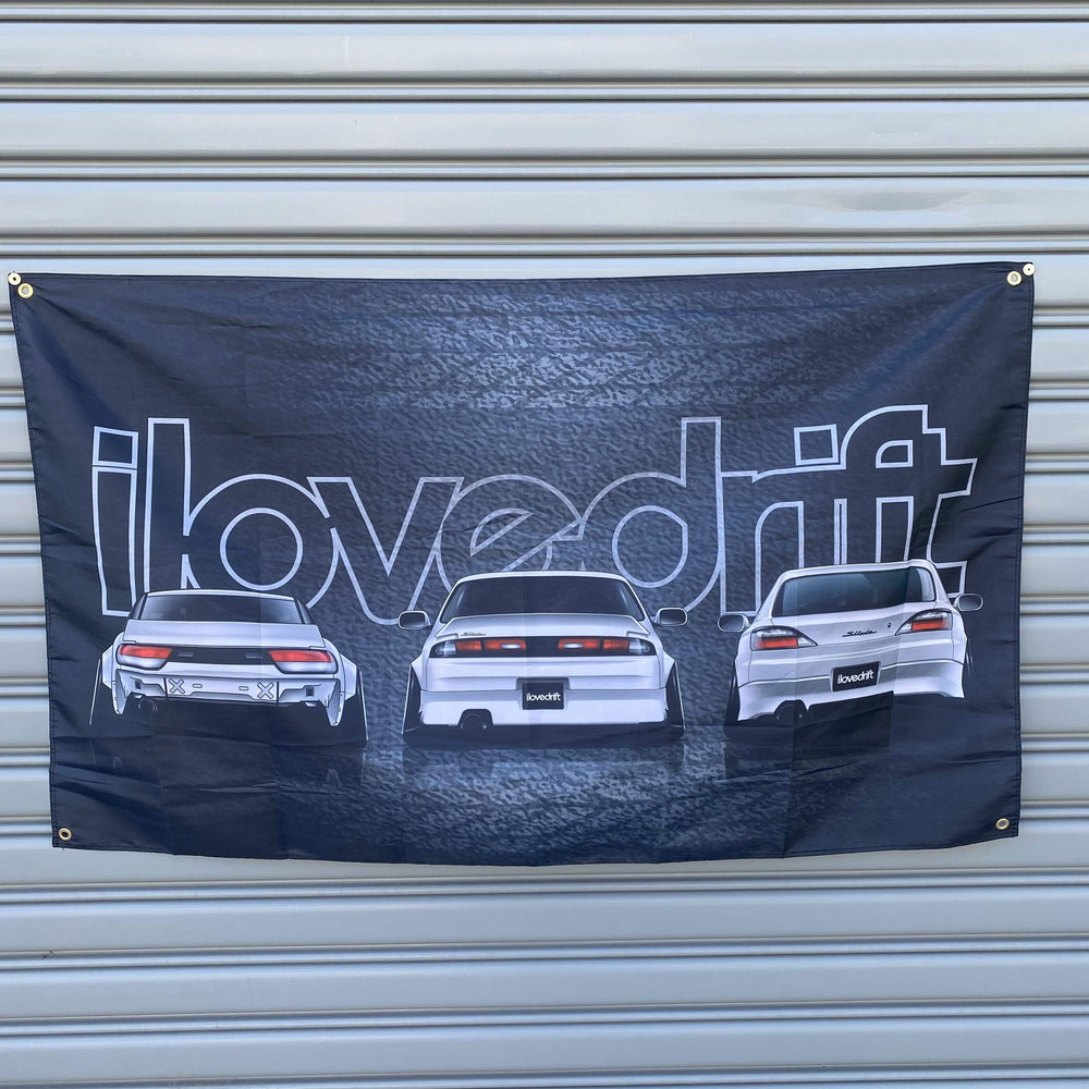 JDM Workshop Banners | 180SX, R34 Skyline, S15, S14 - I Love Drift